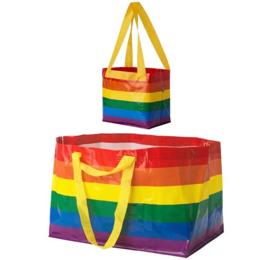 【2枚セット】イケア IKEA STORSTOMMA ストールストッマ キャリーバッグ エコバッグ 袋 マルチカラー(雑貨/マルチS.M ...