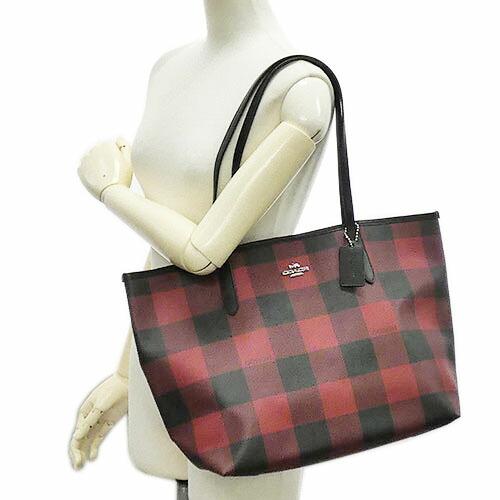 COACH 新品同様 コーチ バッグ C7271-SVS66 バッファロー プラッド プリント シティ トートバッグ ブラック/1941 ...