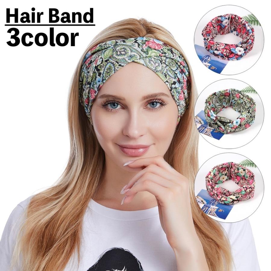 ヘアバンド ヘアターバン ヘッドバンド ヘアアクセサリー レディース 女性 幅広 まとめ髪 花柄 カジュアル お洒落 スポーツ ヨガ ファッション小物 : acc-68431 ...