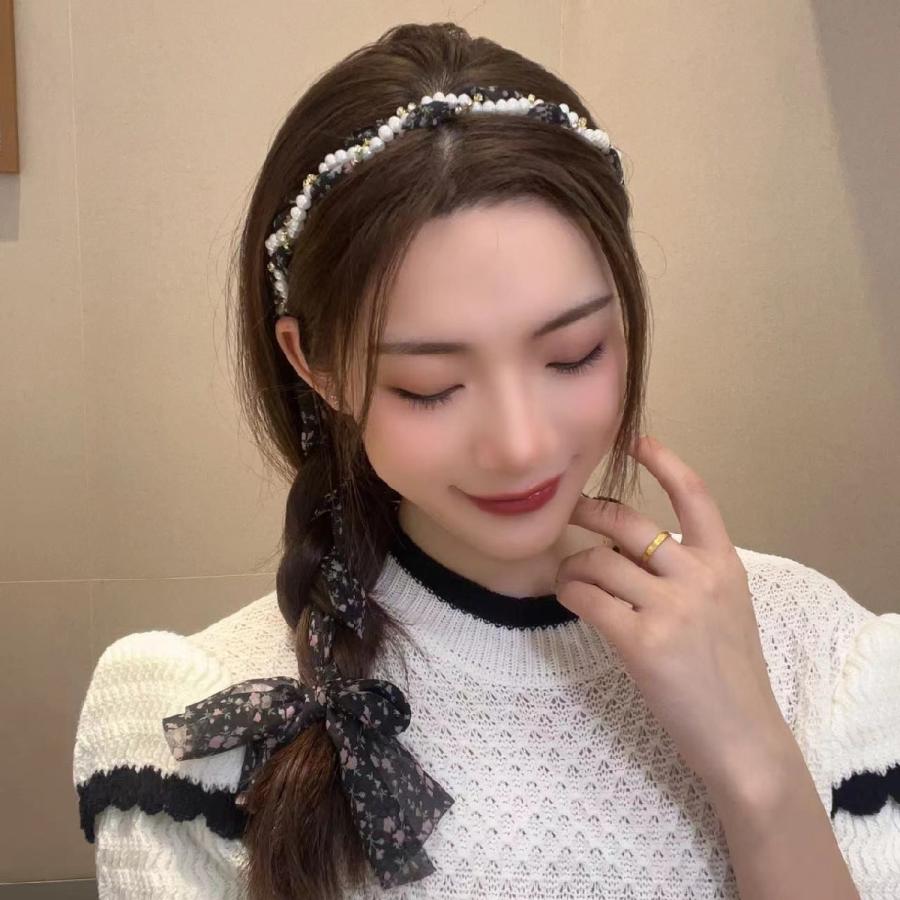 ヘアアクセサリー ヘアバンド キッズ レディース 花柄 フェイクパール リボン ヘアアレンジ 編み込み かわいい おしゃれ : KAWAeMON - 通販 - Yahoo!ショッピング