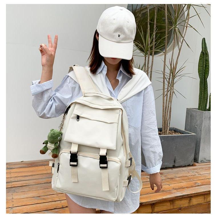 リュックサック デイパック レディース メンズ 男女兼用 鞄 カバン バックパック 大容量 バックル付き ポケット付き おしゃれ カジュ : KAWAeMON - 通販 - Yahoo!ショッピング