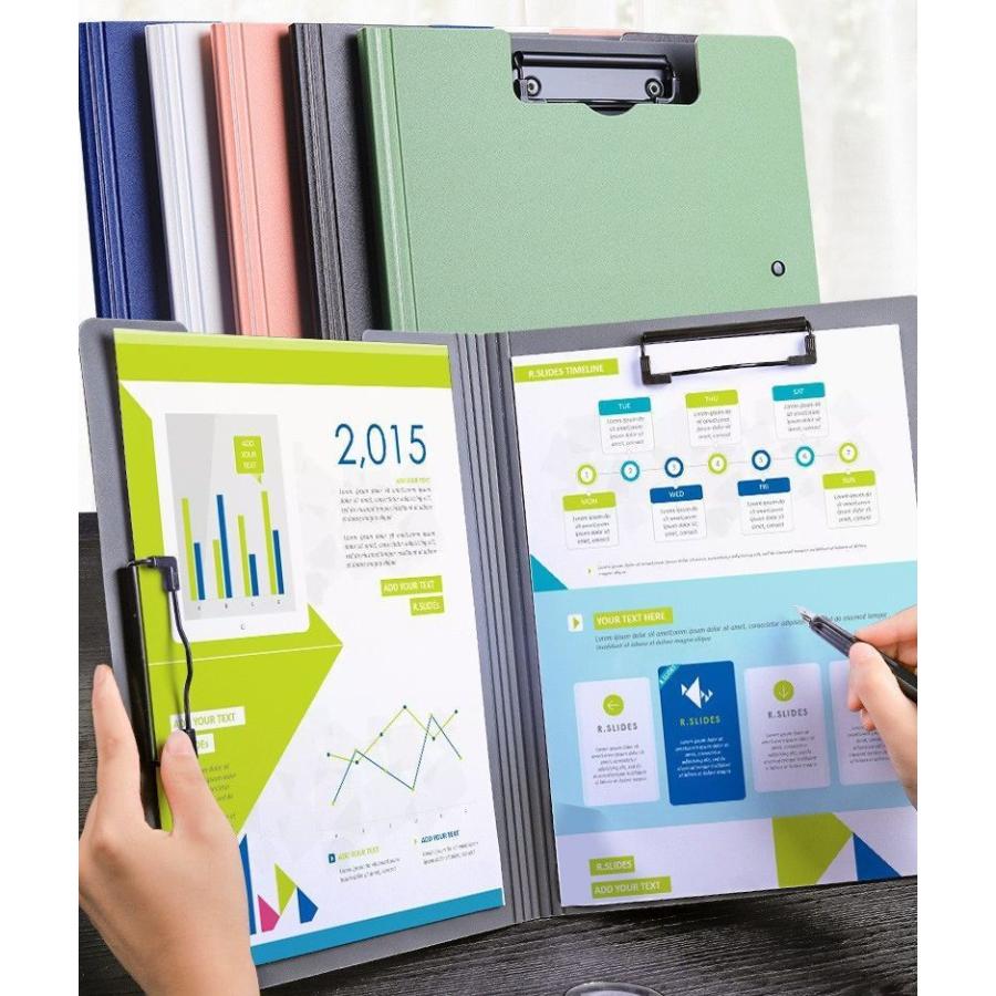 クリップボード A4 バインダー クリップファイル クリップホルダー 書類整理 挟む 二つ折り 大容量 ビジネス オフィス 学校 事務 シンプル 無地 : KAWAeMON - 通販 ...