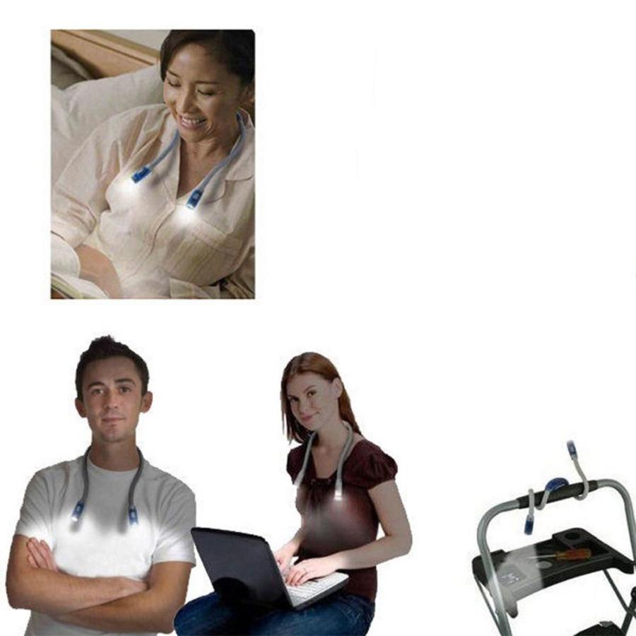 ネックライト 懐中電灯 LEDライト 首掛け 調光可能 角度調整可能 電池式 簡易照明 作業灯 防災グッズ 読書灯 夜間 散歩 ランニング ウォーキン : KAWAeMON - 通販 ...