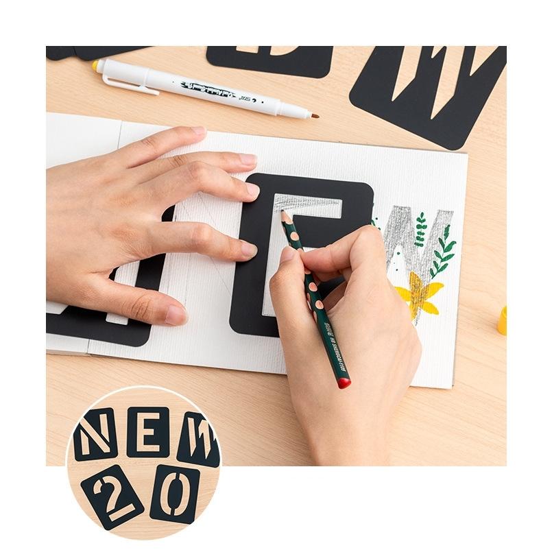 ステンシル用プレート 42枚セット 42枚入り ステンシルシート テンプレート アルファベット 英字 大文字 数字 シンプル おしゃれ DIY 装飾 : KAWAeMON - 通販 ...