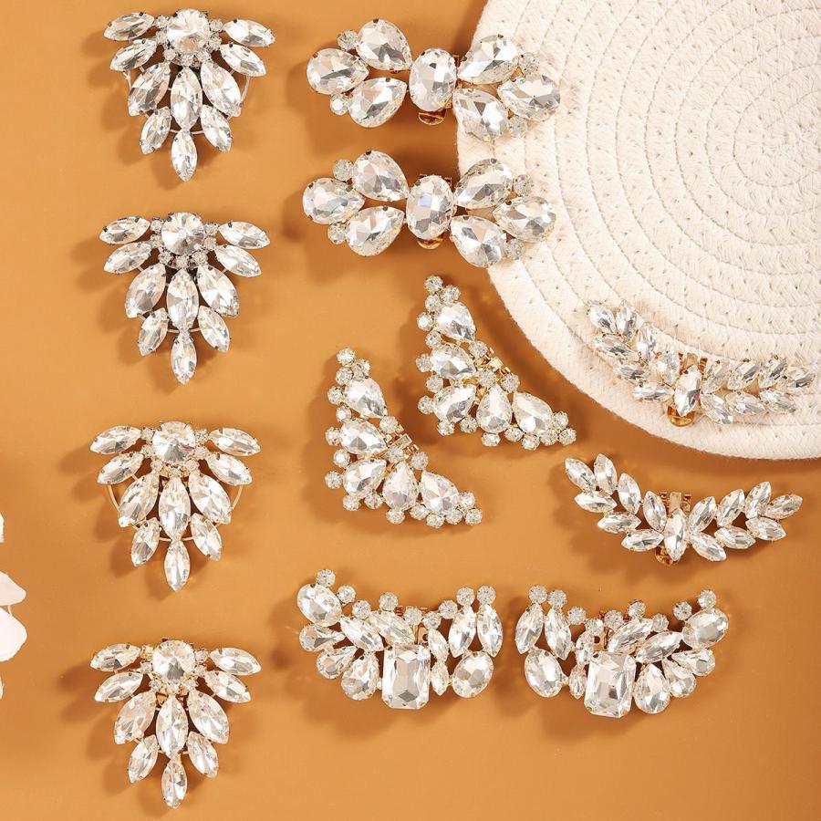 シューズクリップ 同種2個セット 1足分 パンプス レディース シューズアクセサリー 靴飾り ラインストーン ビジュー きれい かわいい キラキラ 結 : KAWAeMON - 通販 ...