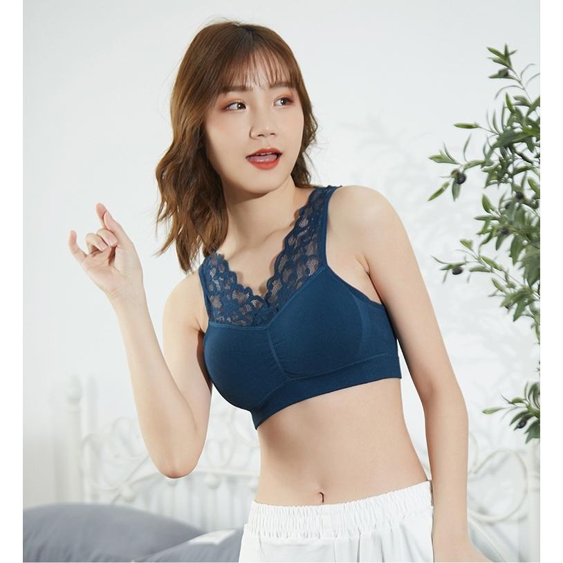 スポーツブラ ハーフトップブラ ノンワイヤーブラ レディース 女性 婦人 インナー 下着 ブラジャー パッド付き 取外し可能 レース Vネック おしゃ : KAWAeMON - 通販 ...