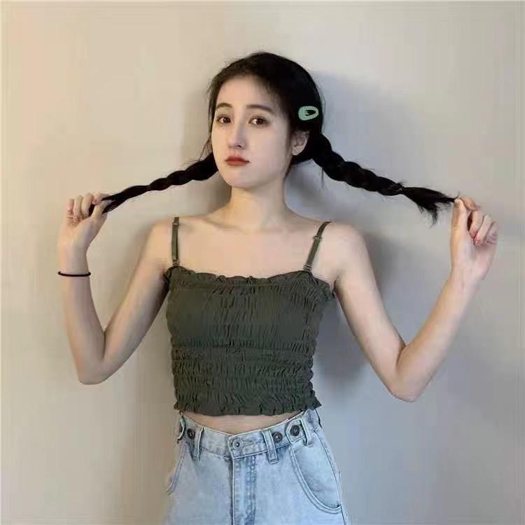 キャミソール カットソー レディース トップス 女性 婦人 インナー ノースリーブ ストラップ 取外し可能 ギャザー カラバリ豊富 : inn-20239 : KAWAeMON - 通販 ...