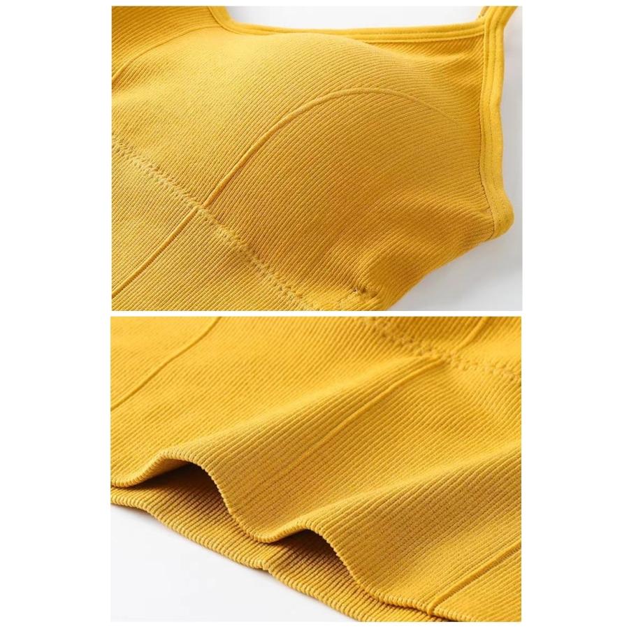 ブラトップ パッド付き キャミソール カップ付き ブラキャミソール ビスチェ風 ショート丈 ノンワイヤー レディース 女性 インナー Vネック 調節可 : KAWAeMON - 通販 ...