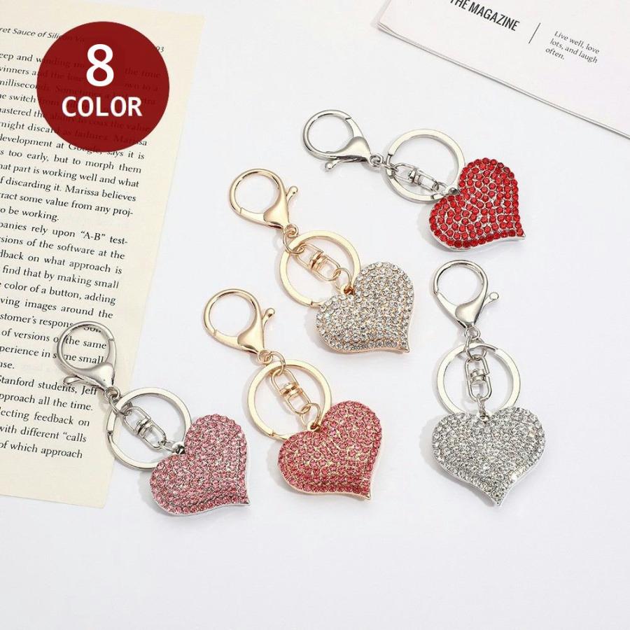 キーホルダー キーリング バッグチャーム ハート型 ラインストーン レディース 女性用 カニカン付き 飾り 可愛い おしゃれ プレゼント 贈り物 誕生 : KAWAeMON - 通販 ...