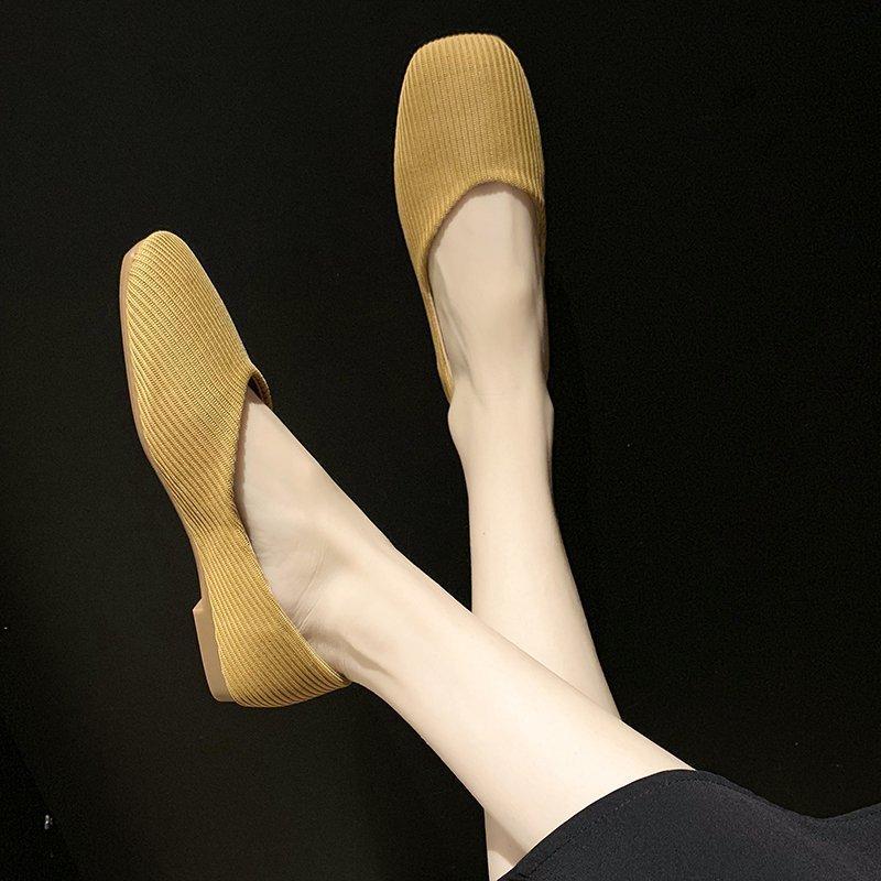 パンプス スクエアトゥ レディース フラット ぺたんこ靴 ローヒール スリッポン バレエシューズ 痛くない 歩きやすい Vカット : KAWAeMON - 通販 - Yahoo!ショッピング