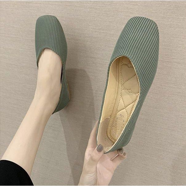 パンプス スクエアトゥ レディース フラット ぺたんこ靴 ローヒール スリッポン バレエシューズ 痛くない 歩きやすい Vカット : KAWAeMON - 通販 - Yahoo!ショッピング