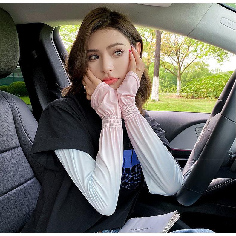 アームカバー 腕カバー レディース 女性用 手袋 ロング スリーブ 裾ゴム 冷感 UPF50+ グラデーション 日光 日差し 紫外線 対策 涼しい か : KAWAeMON - 通販 ...