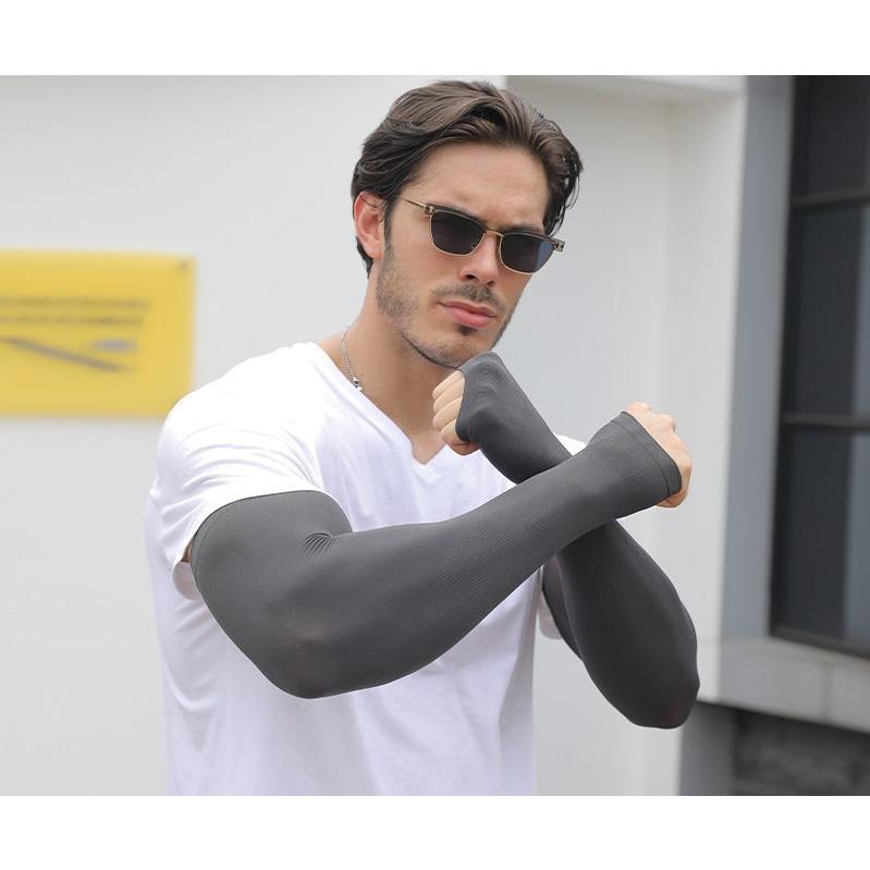 アームカバー 腕カバー メンズ 手袋 ロング UVカット 紫外線対策 日焼け防止 春夏 接触冷感 涼しい 運転 自転車 指穴あり なし : KAWAeMON - 通販 - Yahoo!ショッピング