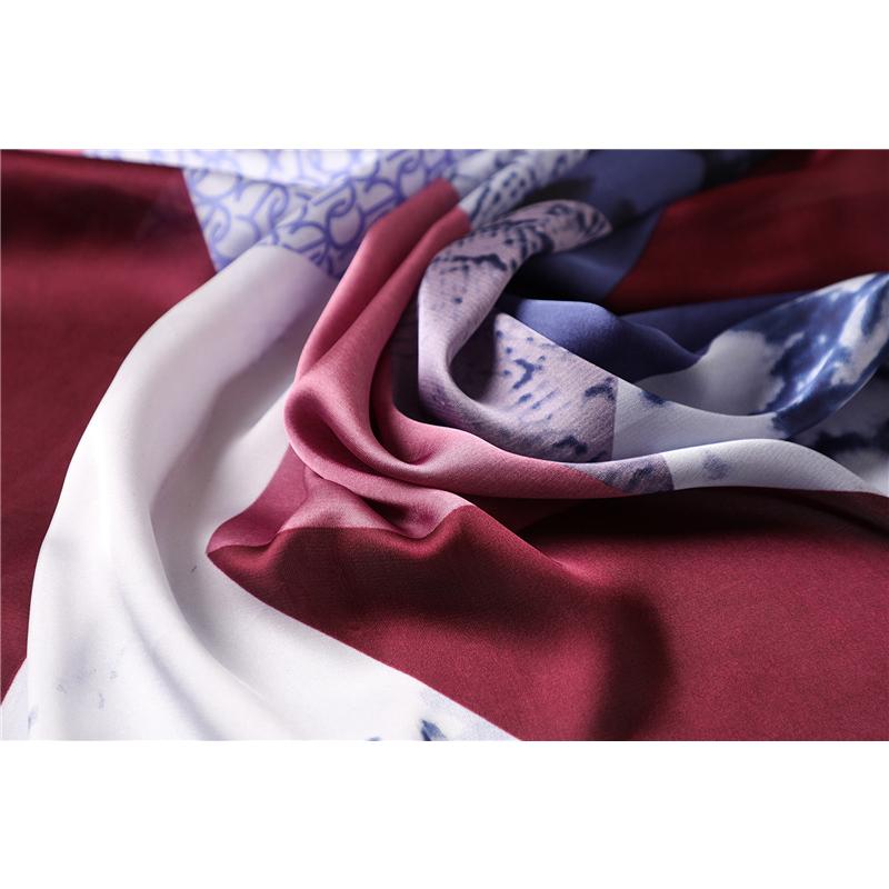 スカーフ プリントスカーフ 大判 正方形 70cm サテン ファッション小物 柄 レッド ワイン 幾何学 ミックスカラー スクエア バンダナ ストール : KAWAeMON - 通販 ...