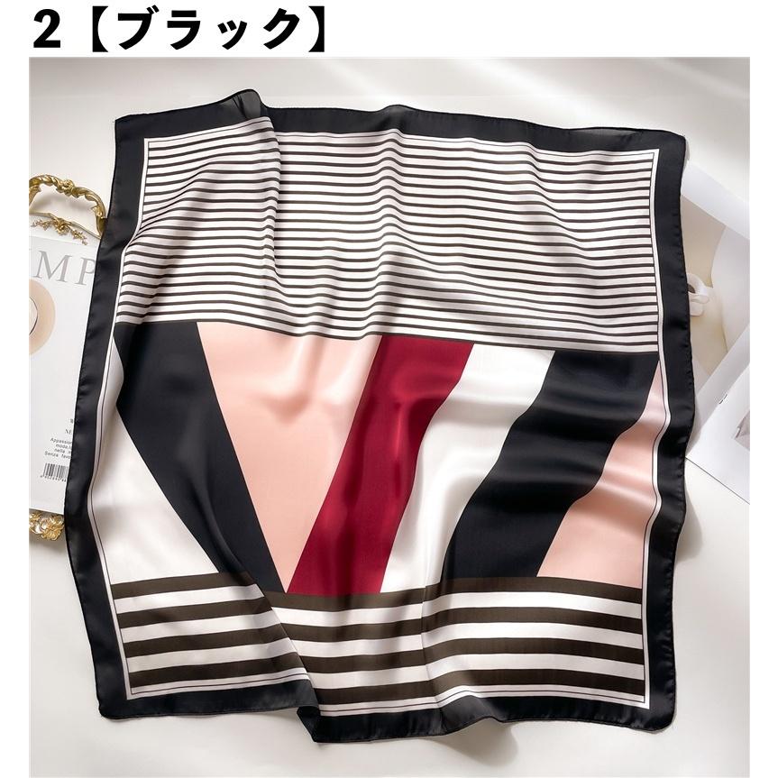 スカーフ 正方形 レディース 女性 大判 ストール 襟元 バッグスカーフ ファッション小物 ストライプ おしゃれ かわいい 上品 大人可愛い 外出 お : KAWAeMON - 通販 ...