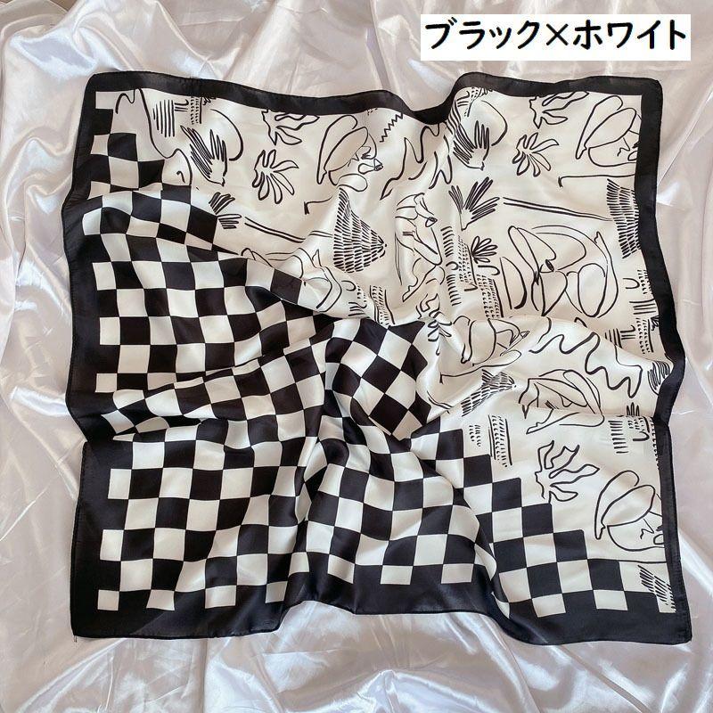 スカーフ レディース 女性用 70cm角 首元 アレンジ バッグ ドット ストライプ 千鳥格子 ペイズリー シルクタッチ プリント おしゃれ かわいい : KAWAeMON - 通販 ...