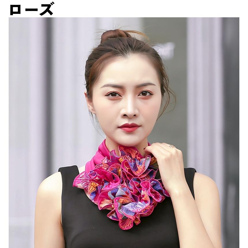スカーフ ヘアバンド ヘアゴム 3way レディース 女性 ネックカバー ヘッドバンド 万能 多機能 ふわふわ ヒラヒラ フリル フラワーモチーフ お : KAWAeMON - 通販 ...