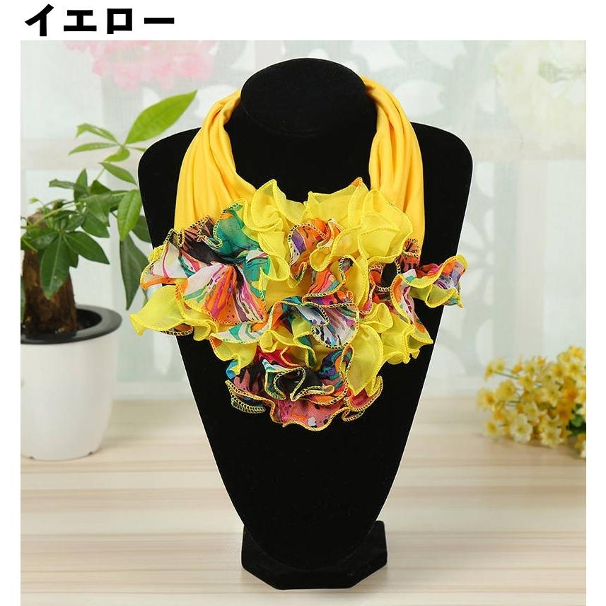スカーフ ヘアバンド ヘアゴム 3way レディース 女性 ネックカバー ヘッドバンド 万能 多機能 ふわふわ ヒラヒラ フリル フラワーモチーフ お : oth-95980 ...