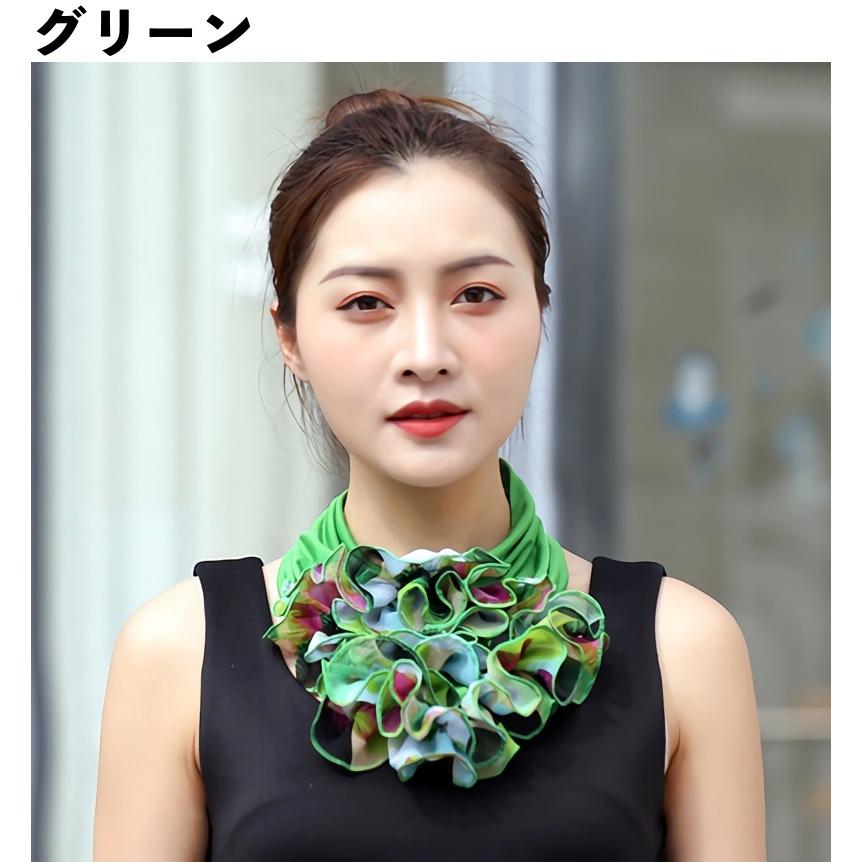 スカーフ ヘアバンド ヘアゴム 3way レディース 女性 ネックカバー ヘッドバンド 万能 多機能 ふわふわ ヒラヒラ フリル フラワーモチーフ お :oth-95980:KAWAeMON ...