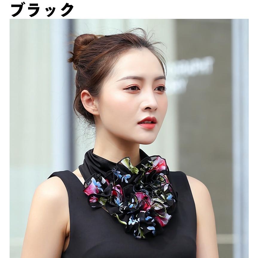 スカーフ ヘアバンド ヘアゴム 3way レディース 女性 ネックカバー ヘッドバンド 万能 多機能 ふわふわ ヒラヒラ フリル フラワーモチーフ お : oth-95980 ...