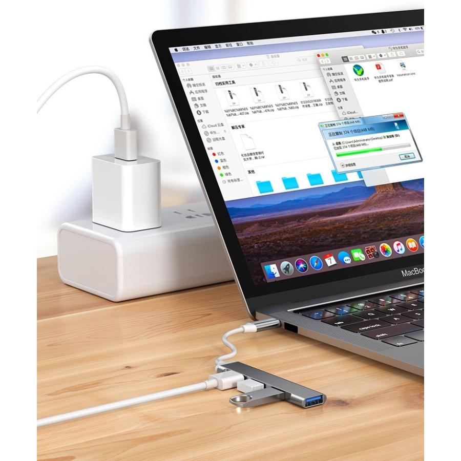 USBハブ 4ポート パソコン周辺機器 HUB USB2.0 type-c USB3.0 外付け 携帯 データ転送 保存 充電 マウス キーボード プ : KAWAeMON - 通販 ...
