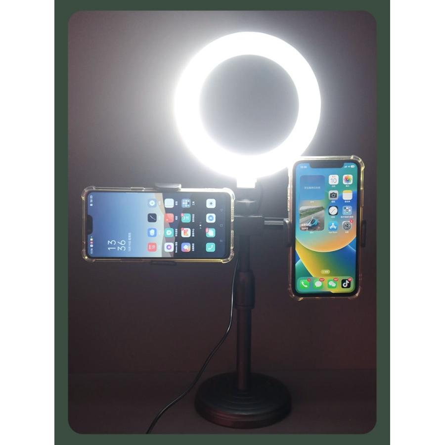 スマホスタンド スマートフォンスタンド スマホホルダー 携帯ホルダー リングライト付き LED ライト リチウム 充電式 3段階調色 卓上 置き型 シ : KAWAeMON - 通販 ...