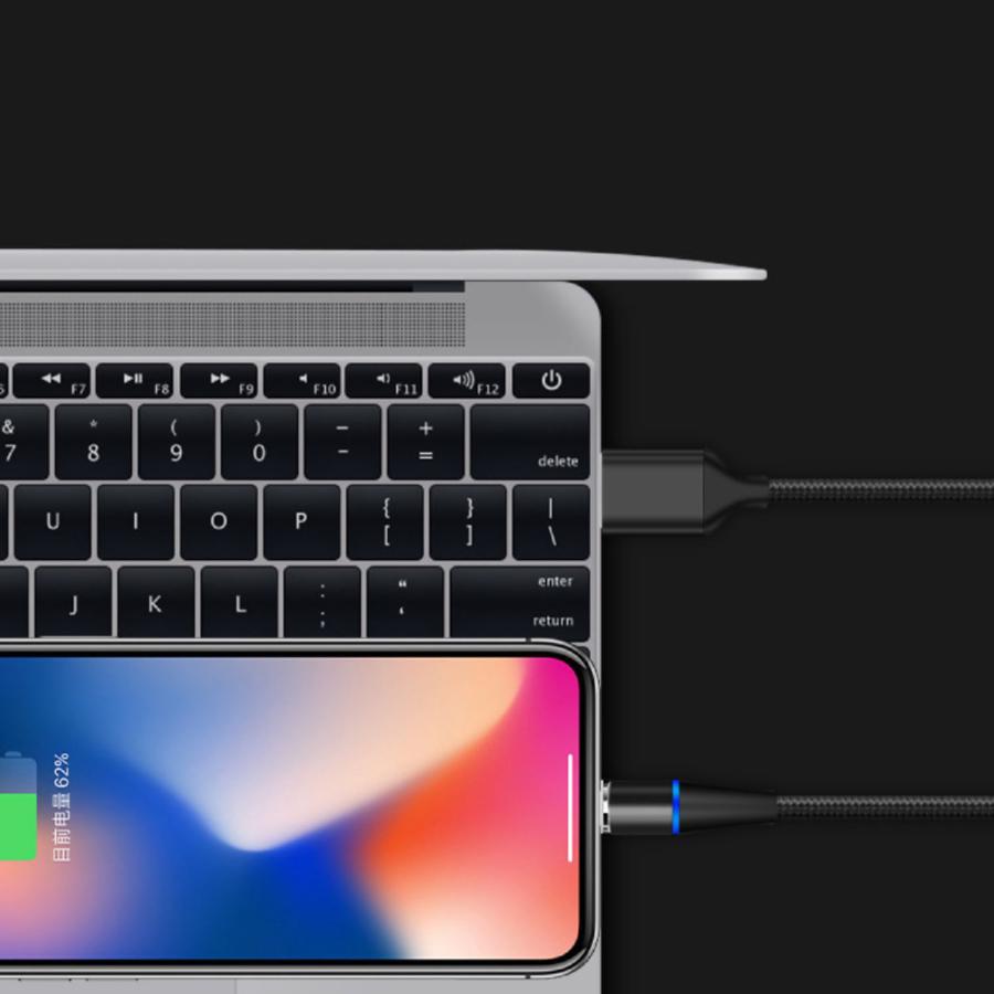 USBケーブル 充電ケーブル 単品 1m Type-C microUSB マグネット式 LEDライト 光る 360度回転 スマホ スマートフォン タブ : KAWAeMON - 通販 ...