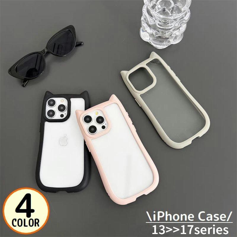 iPhoneケース カバー スマホケース 耐衝撃 背面保護 クリア 猫耳 可愛い 16 15 14 13 ProMax plus : KAWAeMON - 通販 - Yahoo!ショッピング