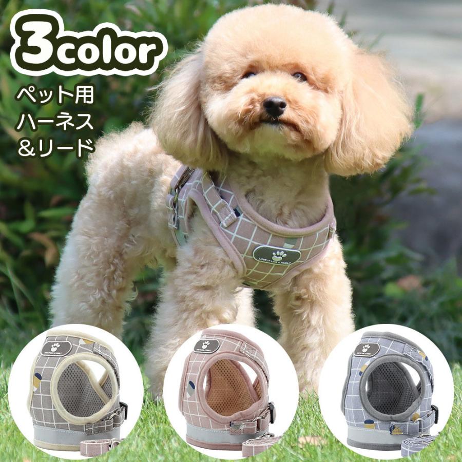 ハーネス リード 2点セット 犬用 イヌ 猫 ペット用品 Dカン バックル チェック 反射テープ 面ファスナー お散歩 カジュアル かわいい おしゃれ : KAWAeMON - 通販 ...