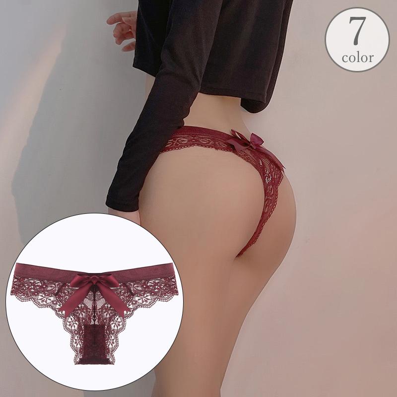 Tバックショーツ タンガ レディース 女性用 インナー 下着 パンツ セクシーランジェリー リボン 総レース スカラップ 透け感 シースルー セクシー : KAWAeMON - 通販 ...