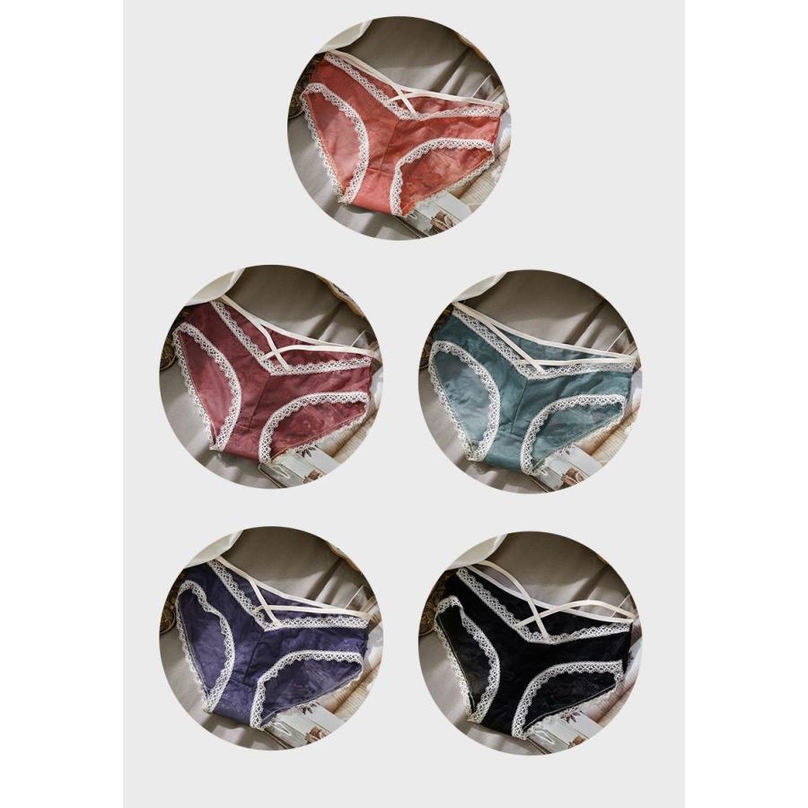 スタンダードショーツ パンツ レディース 女性 婦人 パンティー フルバック 女性下着 肌着 ショーツ 紐 クロス レース シームレス 透け感 V字 : KAWAeMON - 通販 ...