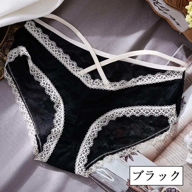 スタンダードショーツ パンツ レディース 女性 婦人 パンティー フルバック 女性下着 肌着 ショーツ 紐 クロス レース シームレス 透け感 V字 : KAWAeMON - 通販 ...