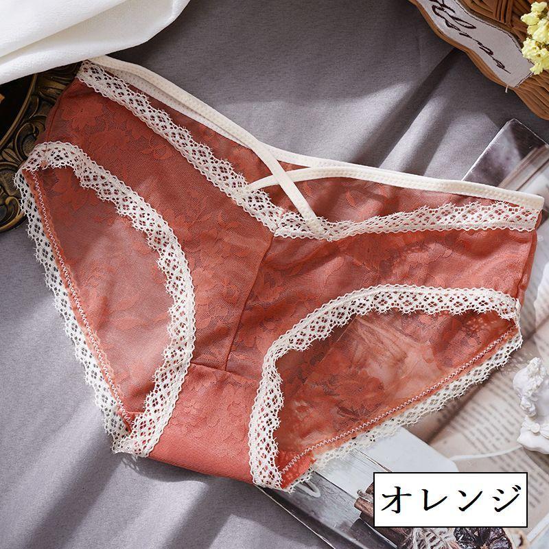 スタンダードショーツ パンツ レディース 女性 婦人 パンティー フルバック 女性下着 肌着 ショーツ 紐 クロス レース シームレス 透け感 V字 : KAWAeMON - 通販 ...