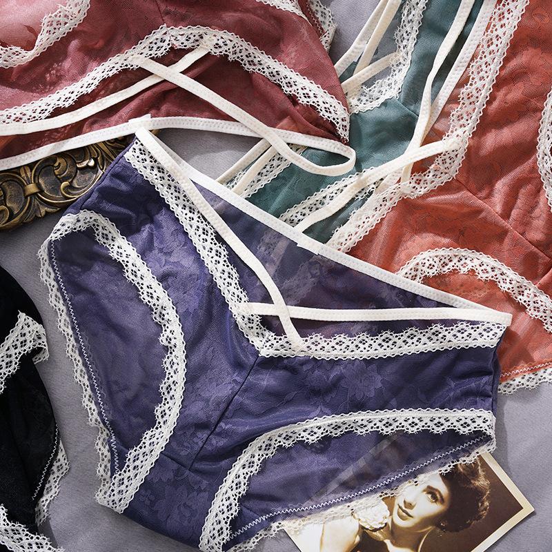 スタンダードショーツ パンツ レディース 女性 婦人 パンティー フルバック 女性下着 肌着 ショーツ 紐 クロス レース シームレス 透け感 V字 : KAWAeMON - 通販 ...