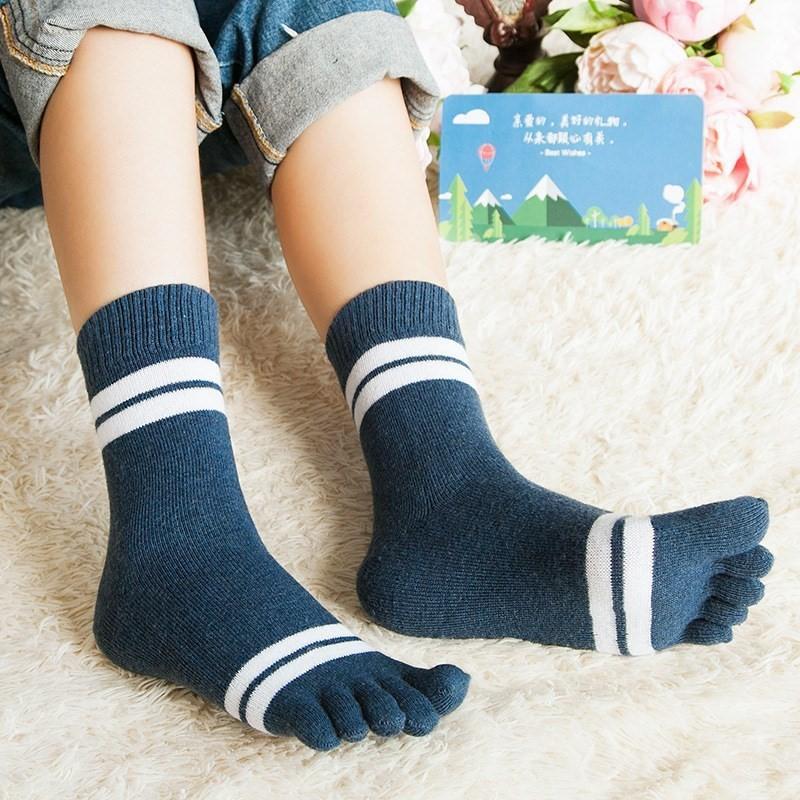 5本指ソックス クルー丈 靴下 レディース 女性 婦人 ライン スポーティ シンプル ファッション小物 ソックス くつ下 フットウェア : KAWAeMON - 通販 - Yahoo!ショッピング