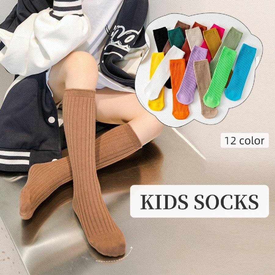 靴下 クルーソックス ハイソックス キッズ 子供用 ベビー 赤ちゃん 男女兼用 男の子 女の子 リブ 踵なし チューブソックス 無地 単色 シンプル : sox-55024-1 ...