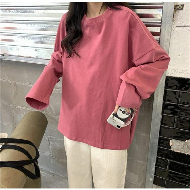 チュニック 長袖 ロングTシャツ カットソー オーバーサイズ ビッグシルエット レディース 女性 トップス 大きいサイズ ゆったり 無地 シンプル お : KAWAeMON - 通販 ...