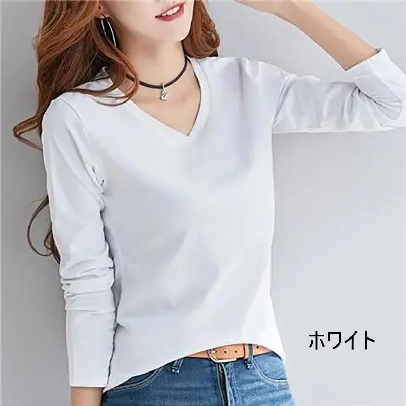 カットソー レディース 女性 婦人 大きいサイズ トップス 長袖 Vネック 無地 単色 シンプル かわいい おしゃれ 上品 大人女子 : KAWAeMON - 通販 - Yahoo!ショッピング