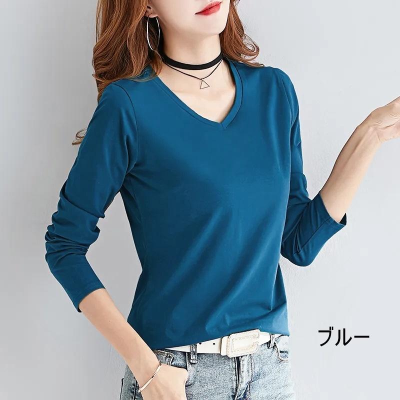 カットソー レディース 女性 婦人 大きいサイズ トップス 長袖 Vネック 無地 単色 シンプル かわいい おしゃれ 上品 大人女子 : KAWAeMON - 通販 - Yahoo!ショッピング