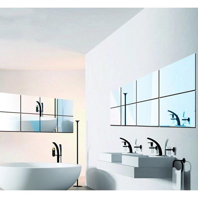 ウォールミラーステッカー 単品 ミラーシール ウォールステッカー スクエア 四角 鏡ステッカー ミラーシート 壁紙シール 割れない 貼る鏡 DIY : KAWAeMON - 通販 ...