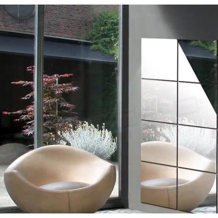 ウォールミラーステッカー 単品 ミラーシール ウォールステッカー スクエア 四角 鏡ステッカー ミラーシート 壁紙シール 割れない 貼る鏡 DIY : KAWAeMON - 通販 ...