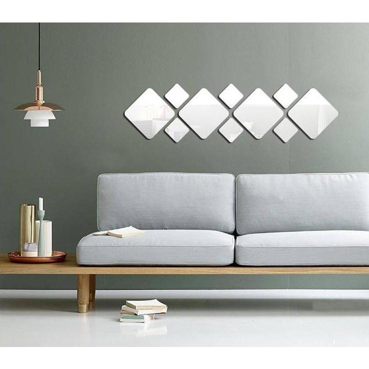 ウォールミラーステッカー 単品 ミラーシール ウォールステッカー スクエア 四角 鏡ステッカー ミラーシート 壁紙シール 割れない 貼る鏡 DIY : KAWAeMON - 通販 ...