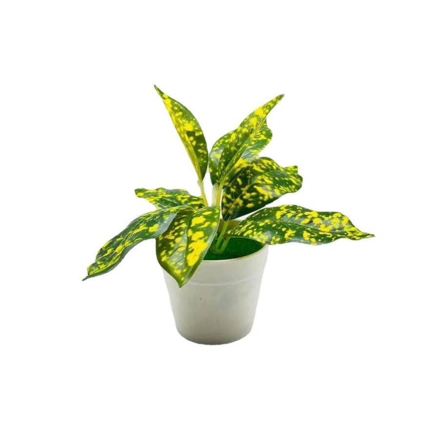 フェイクグリーン 人口観葉植物 造花 鉢植え 鉢花 植物 斑入り インテリア DIY 装飾 飾り 模様替え 小物 雑貨 リーフ かわいい おしゃれ : KAWAeMON - 通販 ...