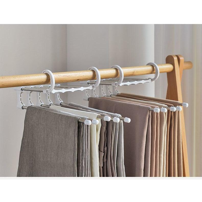 ズボンハンガー 折りたたみ ハンガー 5連 5本 洗濯 物干し クローゼット収納 収納 整理 整頓 スラックス パンツ ネクタイ スカーフ ハンガーラ :zak-14008:KAWAeMON ...