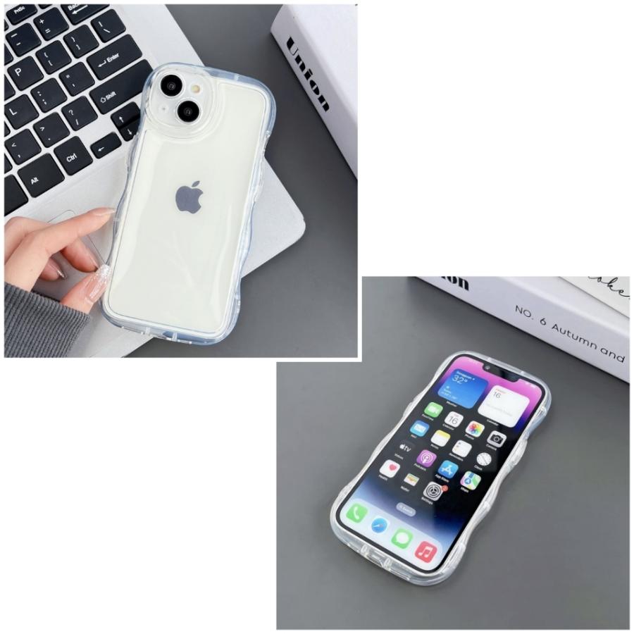 iPhoneケース iPhoneカバー スマホケース スマホカバー アイフォン用 保護 傷防止 ソフト シリコン クリア 透明 ウェーブ 波型 うねう : KAWAeMON - 通販 ...