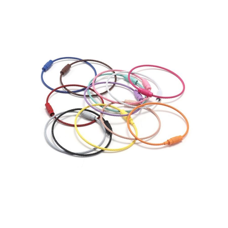 ワイヤーキーホルダー 5本セット ネジ式 ワイヤーリング キーリング 鍵 紛失防止 落下防止 盗難防止 整理 パーツ DIY : KAWAeMON - 通販 - Yahoo!ショッピング