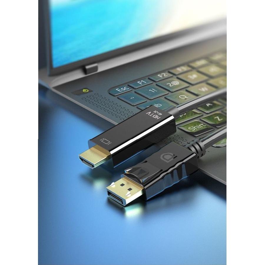 DisplayPort to HDMI 変換ケーブル 4K 1.8m ディスプレイポート DPポート アダプタ 音声同時出力 テレビ パソコン PC : KAWAeMON - 通販 ...