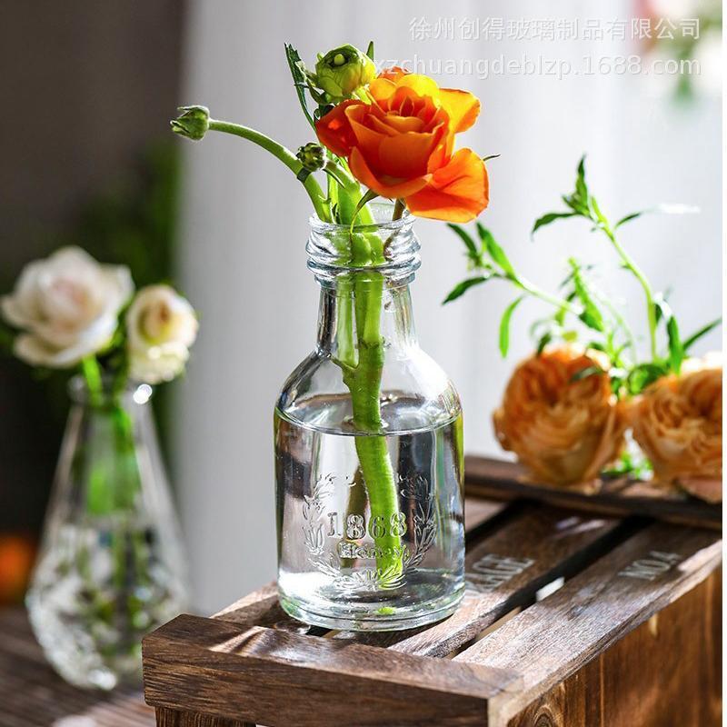 花瓶 花器 フラワーベース ガラス製 置物 クリア シンプル フラワーアレンジメント インテリア リビング 玄関 お花 装飾 おしゃれ : KAWAeMON - 通販 - Yahoo!ショッピング