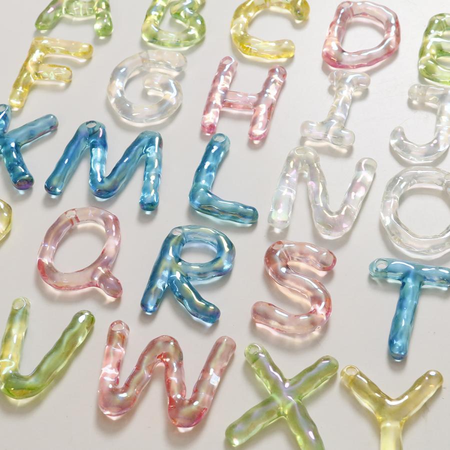 アクセサリーパーツ 単品 DIYパーツ 手作りパーツ 素材 材料 プラスチック 樹脂 半透明 クリア アルファベット 英字 ハンドメイド ハンドクラフ : KAWAeMON - 通販 ...