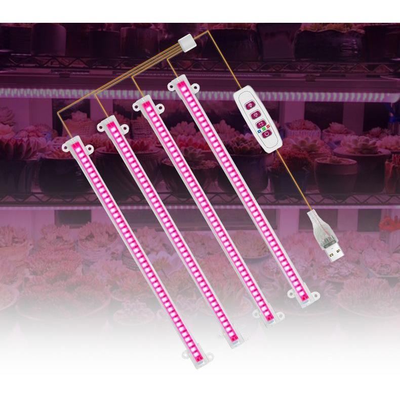 植物育成ライト プラントライト 植物ライト LEDライト 4ヘッド USB接続 5段階調光 タイマー機能 日照不足解消 水耕栽培 室内栽培 観葉植物 : zak-29220-3 ...